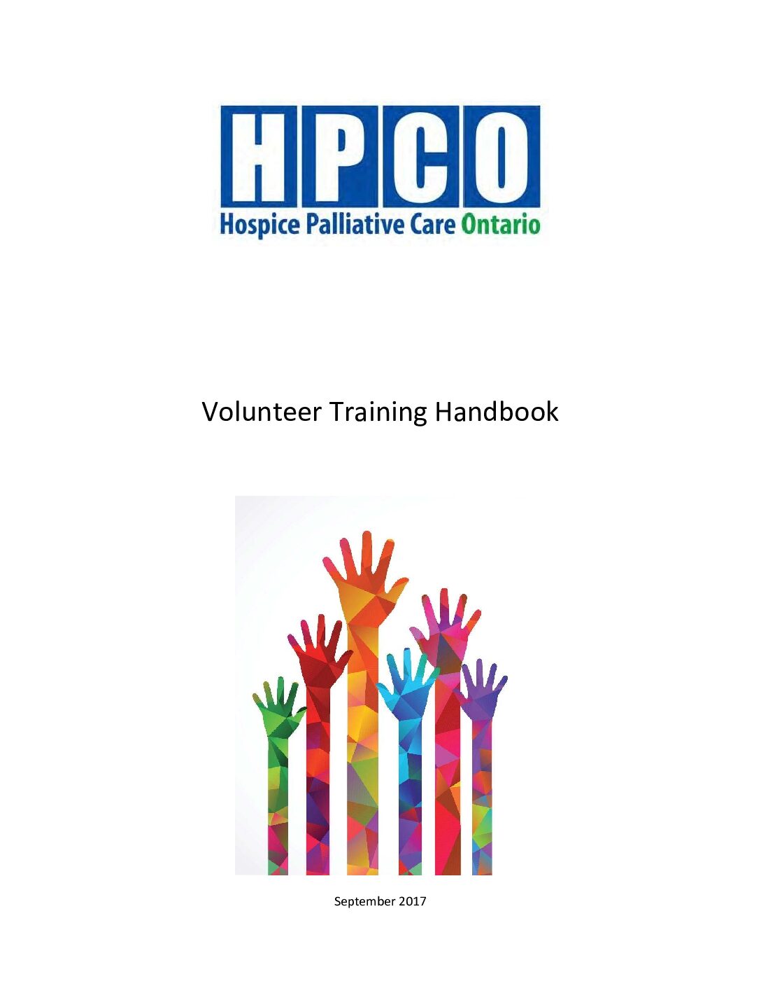 HPCO Volunteer Training Handbook 2017 – Hospice Orillia